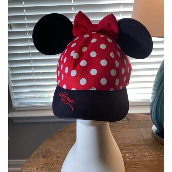 Disney | Accessories | Minnie Mouse Red And White Polka Dot Snap Back ...